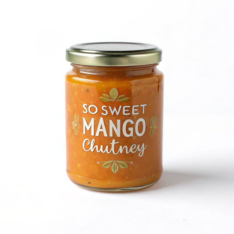 So Sweet Mango Chutney Isolated on White Background Stock Illustration ...