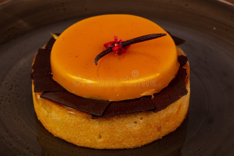 Sweet Mango mousse stock photo. Image of piece, delicious - 125610046