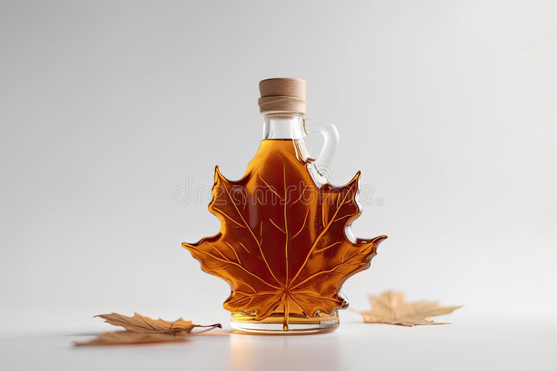 Sweet Maple Syrup in a Bottle on a White Background. Generative AI ...