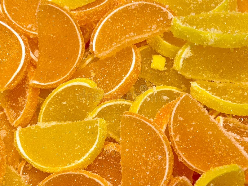 Sweet Marmalade Candies in Form of Orange Slices Stock Photo - Image of ...