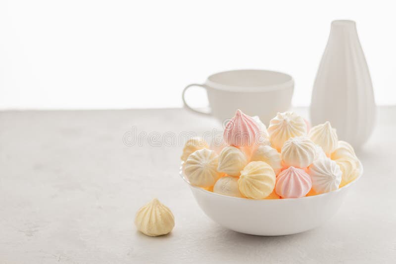 Sweet Marshmallow in the Cup, Delicious Dessert, Vase on White ...