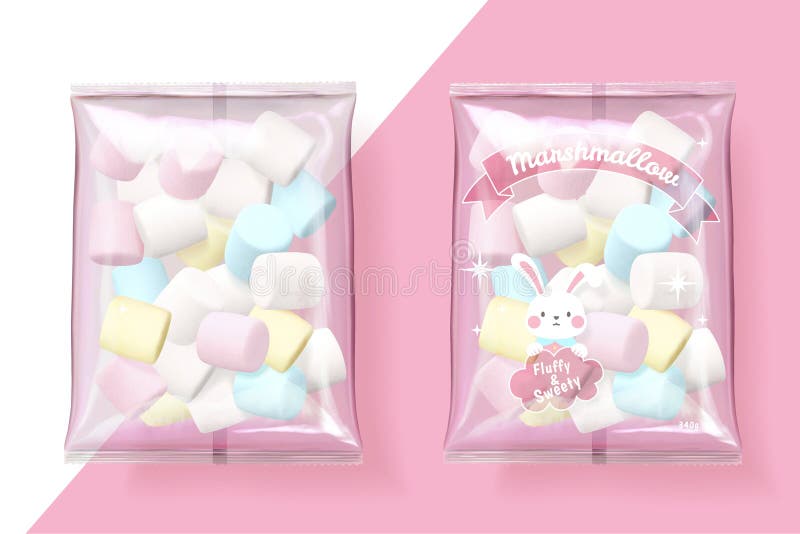 Sweet marshmallow packets stock vector. Illustration of flying - 308621727