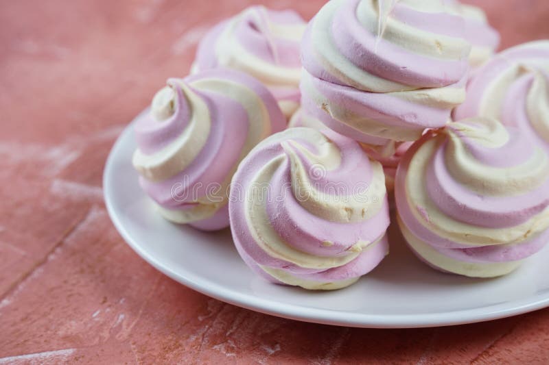 Sweet Marshmallows. Delicious Zephyr with Vanilla Stock Photo - Image ...