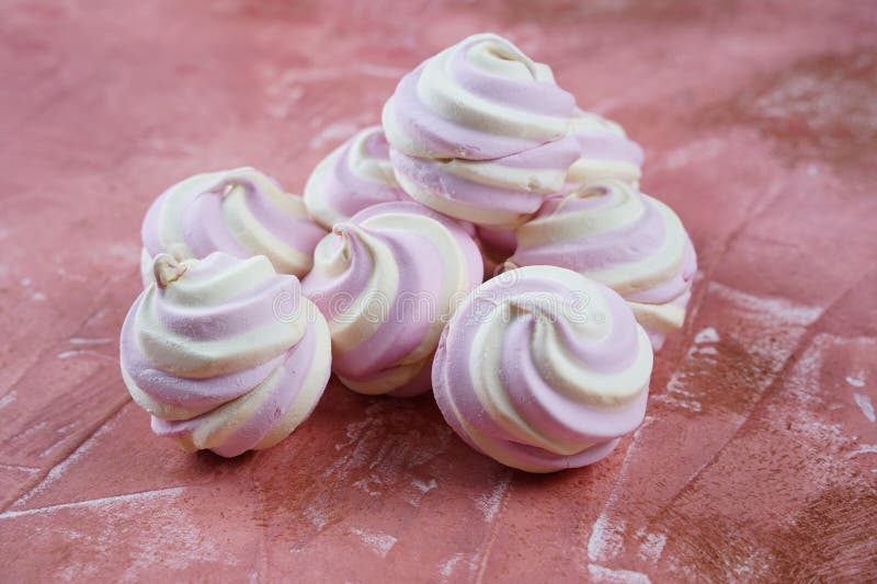 Sweet Marshmallows. Delicious Zephyr with Vanilla Stock Image - Image ...
