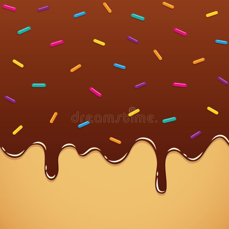 Sweet Melting Chocolate Icing with Colorful Sprinkles Stock Vector ...