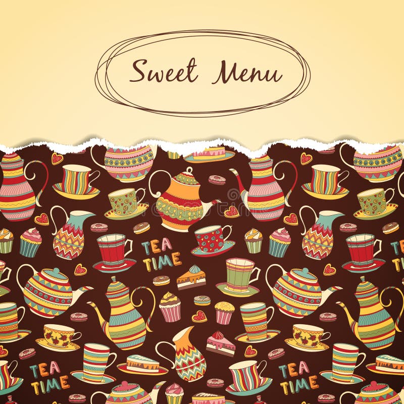 Sweet Menu stock vector. Illustration of poster, paper - 52733449