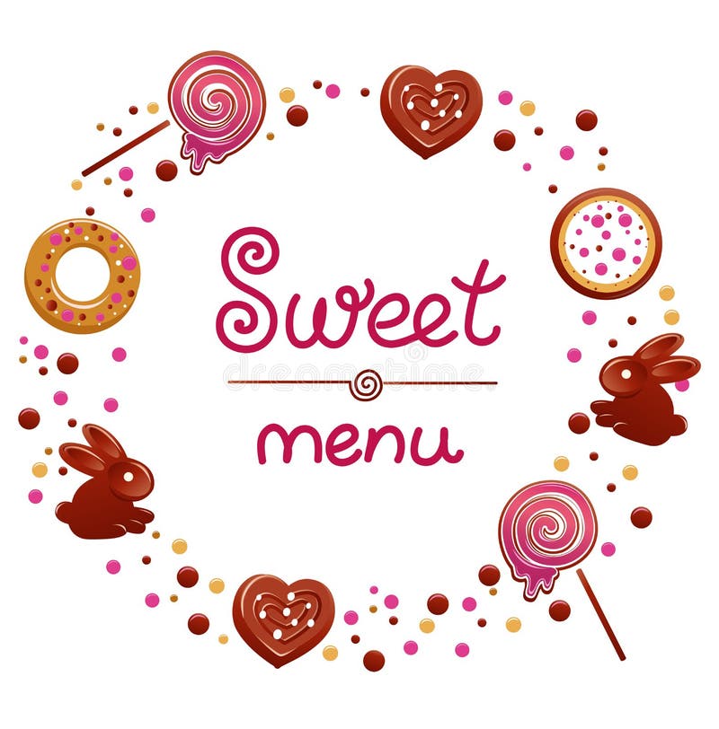 Sweet menu stock vector. Illustration of holiday, chocolate - 78023471