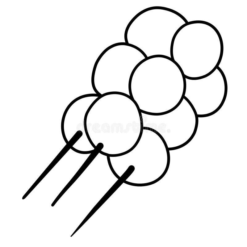 Sweet Mochi Dango Illustration Stock Vector - Illustration of skewer ...