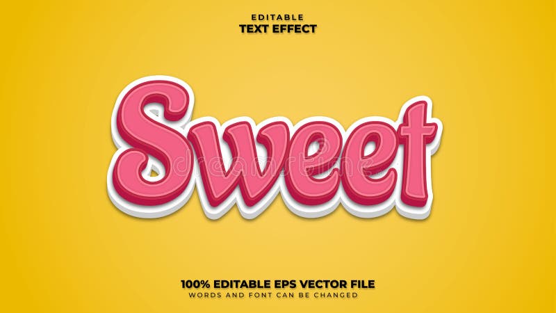 Sweet Text Effect, Editable Text Effect Stock Vector - Illustration of vector, text: 262566293