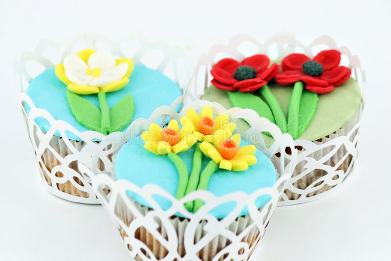 Sweet Muffins with Spring Flowers Stock Image - Image of sweet, food ...
