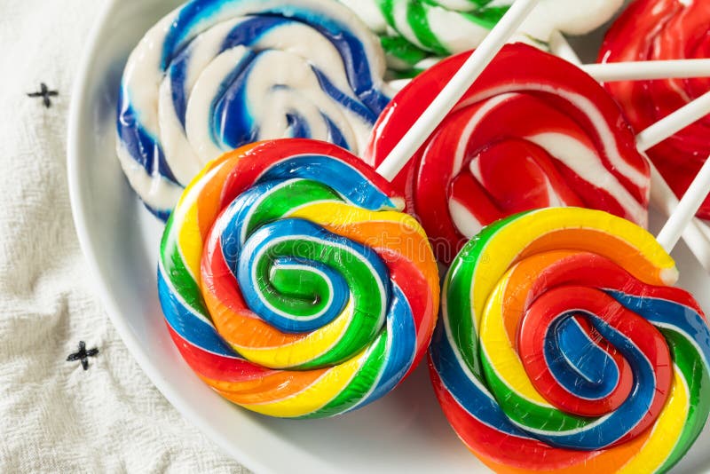 Sweet Multi Colored Lollipops Stock Photo - Image of snack ...
