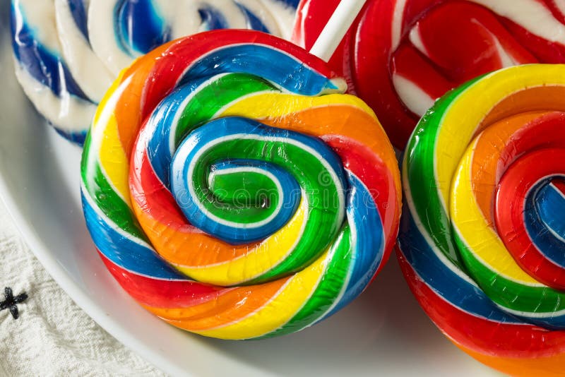 Sweet Multi Colored Lollipops Stock Photo - Image of snack ...