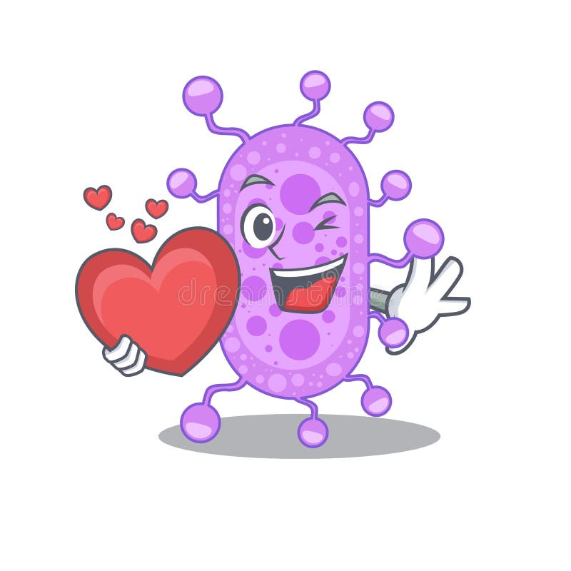 A Sweet Mycobacterium Cartoon Character Style with a Heart Stock Vector ...