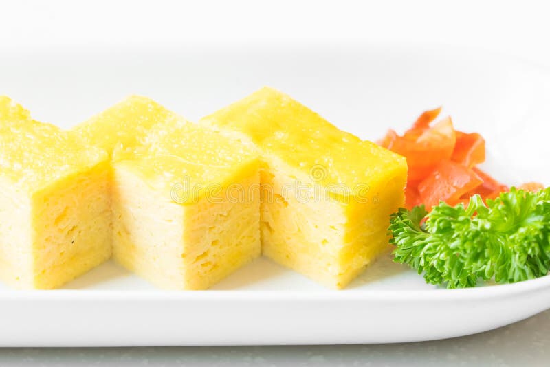 Sweet omelet tamago stock photo. Image of food, dish - 92734326