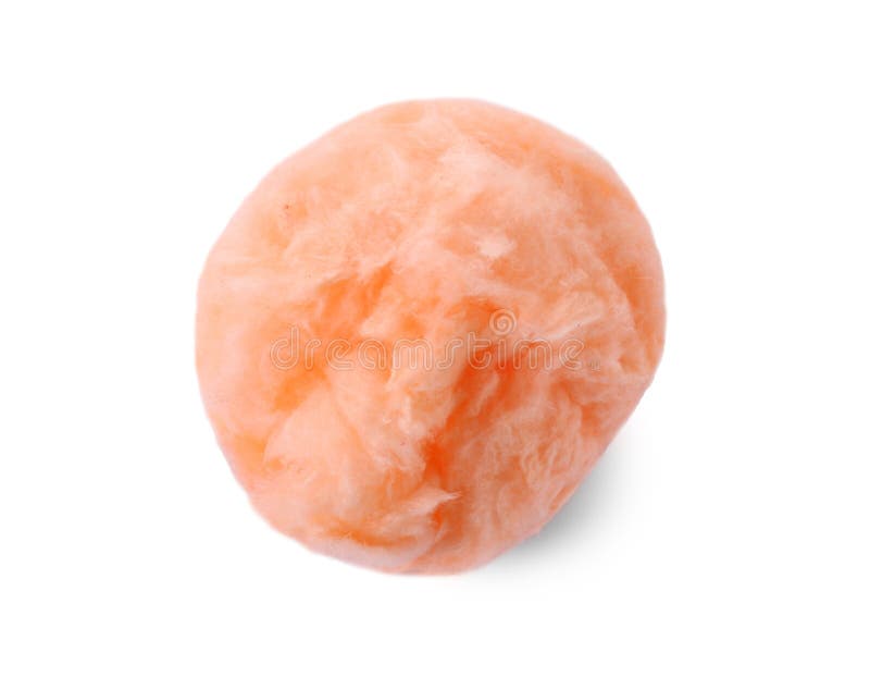 Sweet Orange Cotton Candy Isolated on White Stock Image - Image of food ...