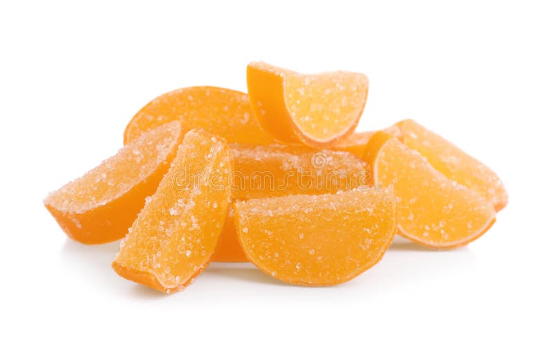 Sweet Orange Jelly Candies on White Background Stock Photo - Image of ...