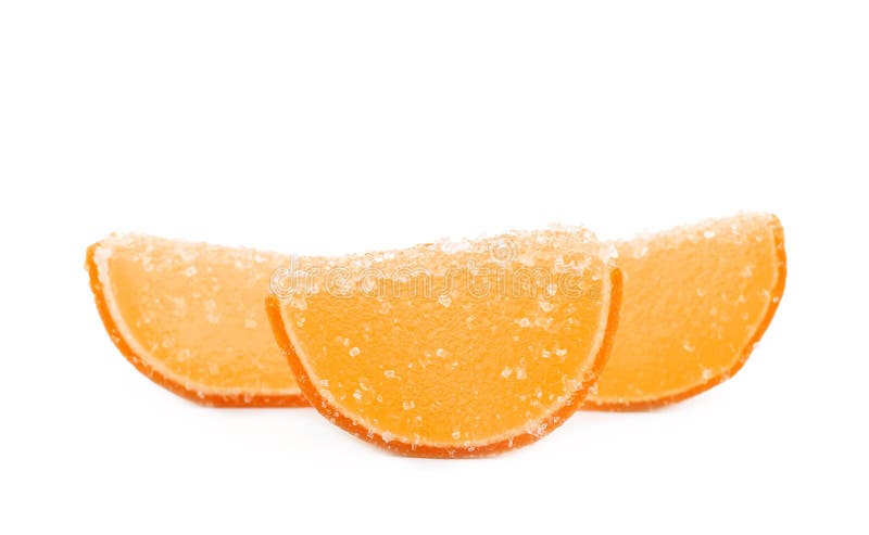 Sweet Orange Jelly Candies on White Background Stock Image - Image of ...