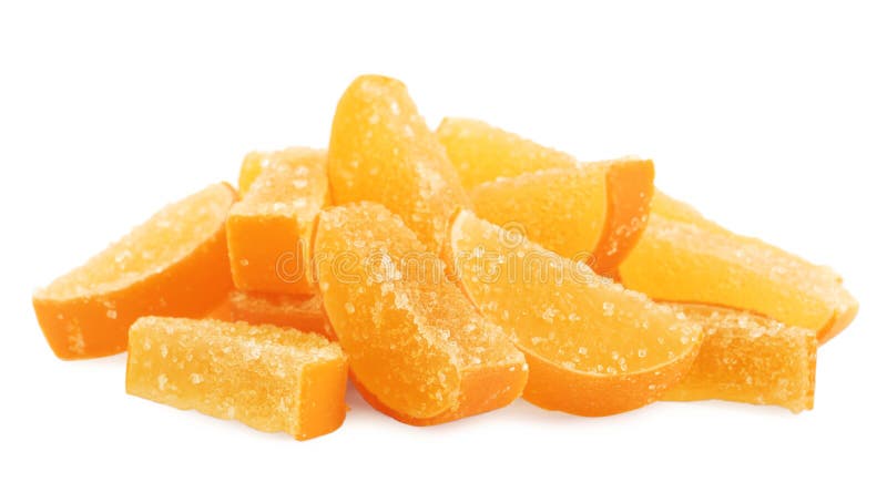 Sweet Orange Jelly Candies on White Background Stock Photo - Image of ...