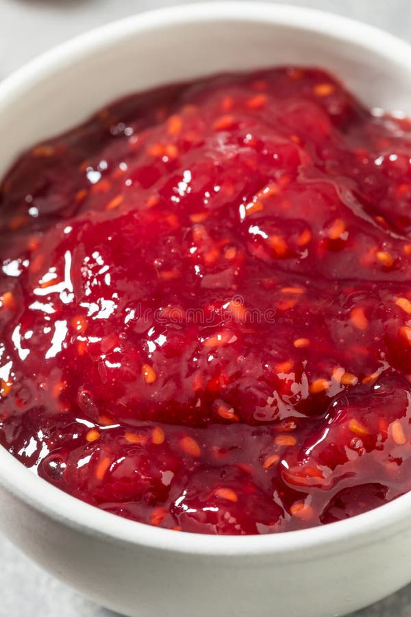 Sweet Organic Red Raspberry Preserves Jam Stock Photo - Image of ...