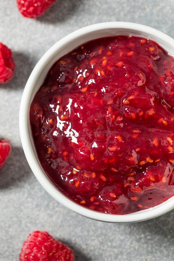 Sweet Organic Red Raspberry Preserves Jam Stock Image - Image of ...