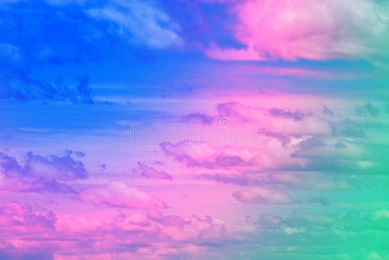 Sweet Pastel Colored Cloud and Sky with Sun Light, Soft Cloudy W Stock ...