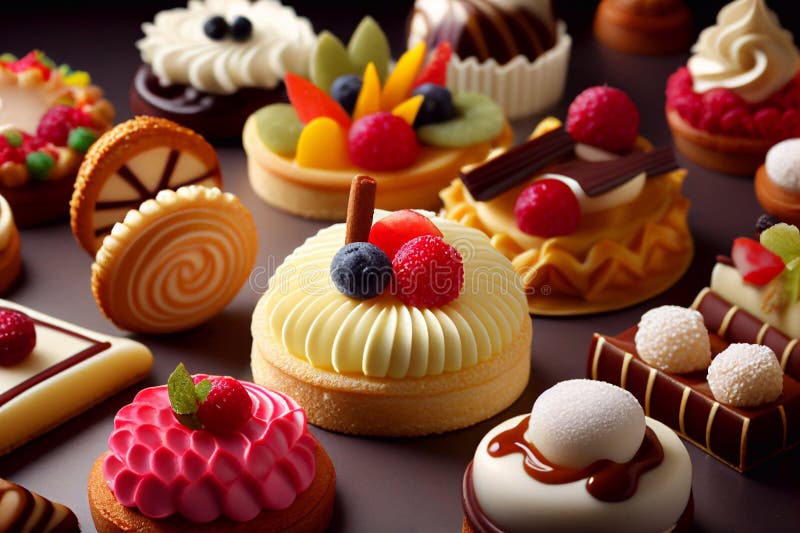 Sweet Pastries and Confectionery. AI Generated Stock Illustration ...