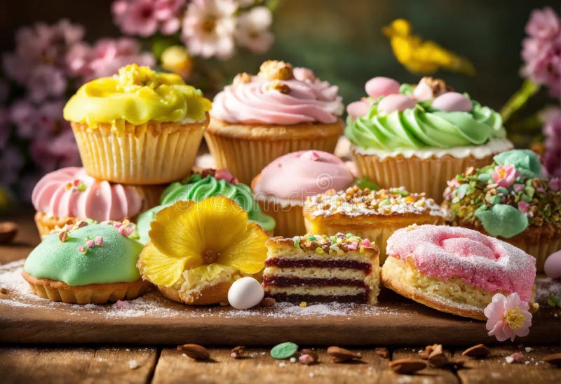 Sweet Pastries Mix for Easter Holiday Stock Illustration - Illustration ...