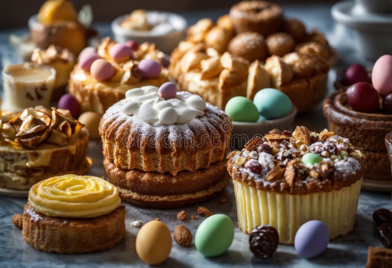 Sweet Pastries Set for Easter Holiday Stock Illustration - Illustration ...