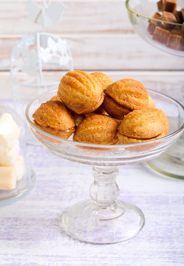 Sweet Pastry Balls with Caramel Filling Stock Photo - Image of stuffed ...