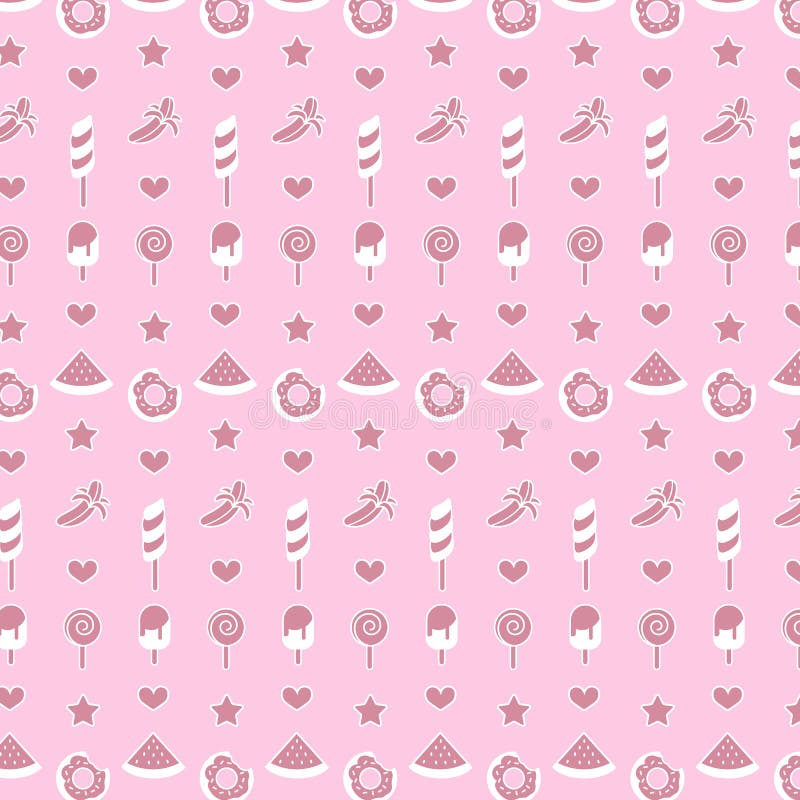 Sweet Pattern. a Set of Sweets and Candies Stock Vector - Illustration ...