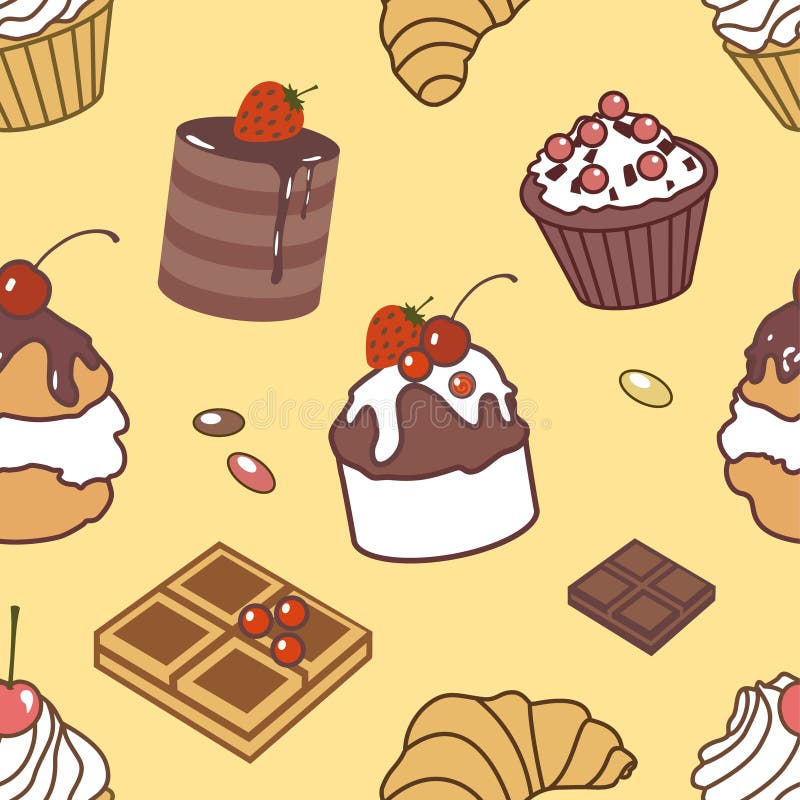 Sweet pattern stock vector. Illustration of cherry, delicious - 37527643