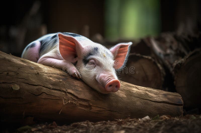 Sweet and Peaceful Moment Captured in a Piglet S Napping Stock Photo ...
