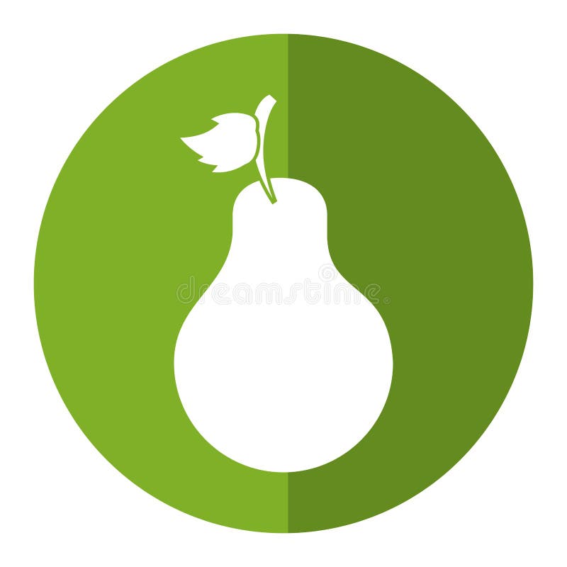 Sweet Pear Fruit Green Circle Shadow Stock Vector - Illustration of ...