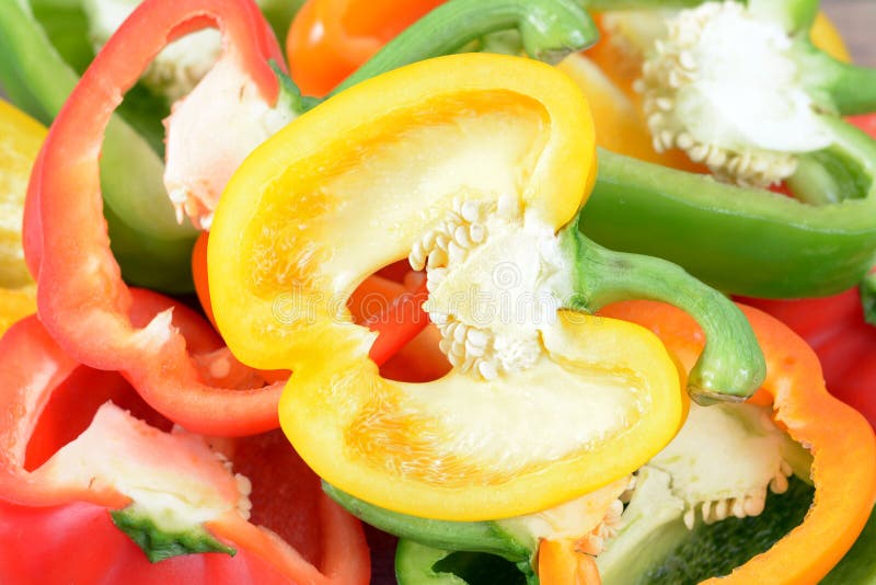 Sweet pepper stock photo. Image of table, wooden, slice - 63140374