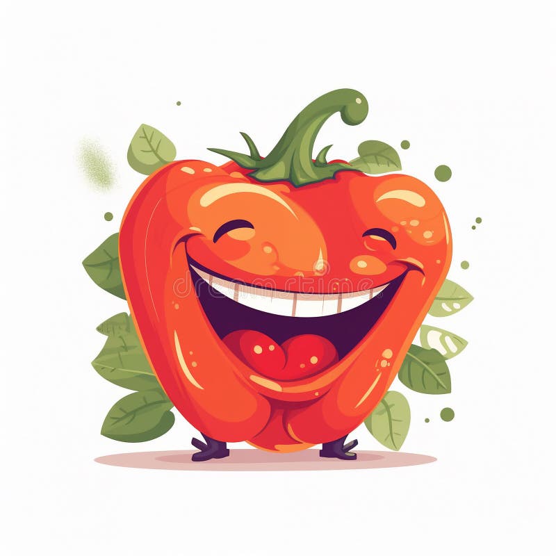 Sweet Pepper Fun: a Playful Vegetable with a Joyful Smile. Generated AI ...