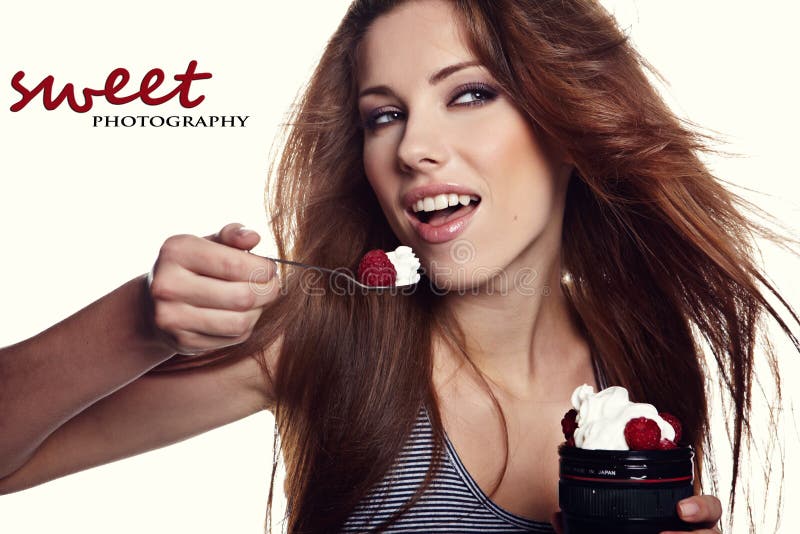 Sweet photography girl. stock photo. Image of hobby, digital - 20281616