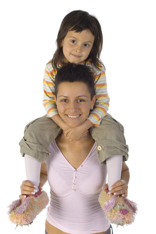 Sweet picture stock photo. Image of isolated, girl, pickaback - 2583122