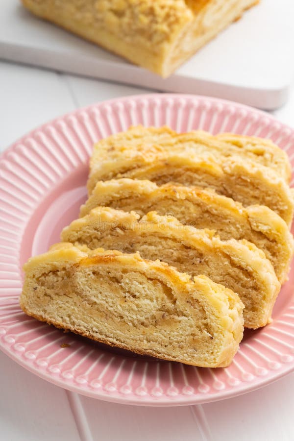 Sweet Pie with Nut Flavor on Plate Stock Image - Image of gourmet ...