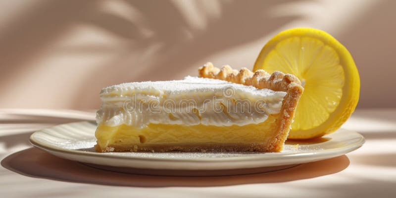 A Sweet Piece of Cheesecake with Lemon Filling. Generative AI Stock ...