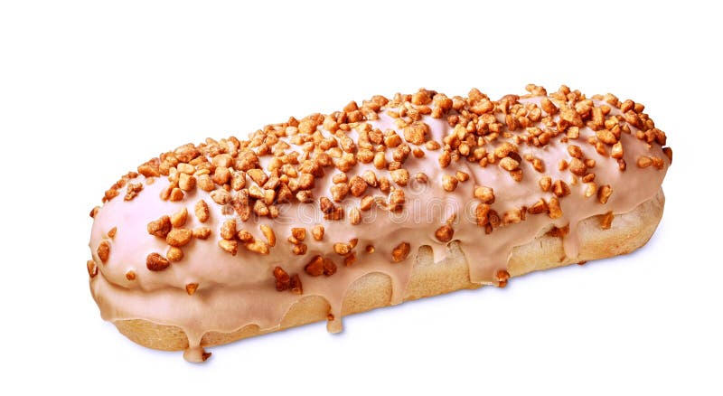 Sweet Pink Bun with Sprinkles Isolated on White Stock Image - Image of ...