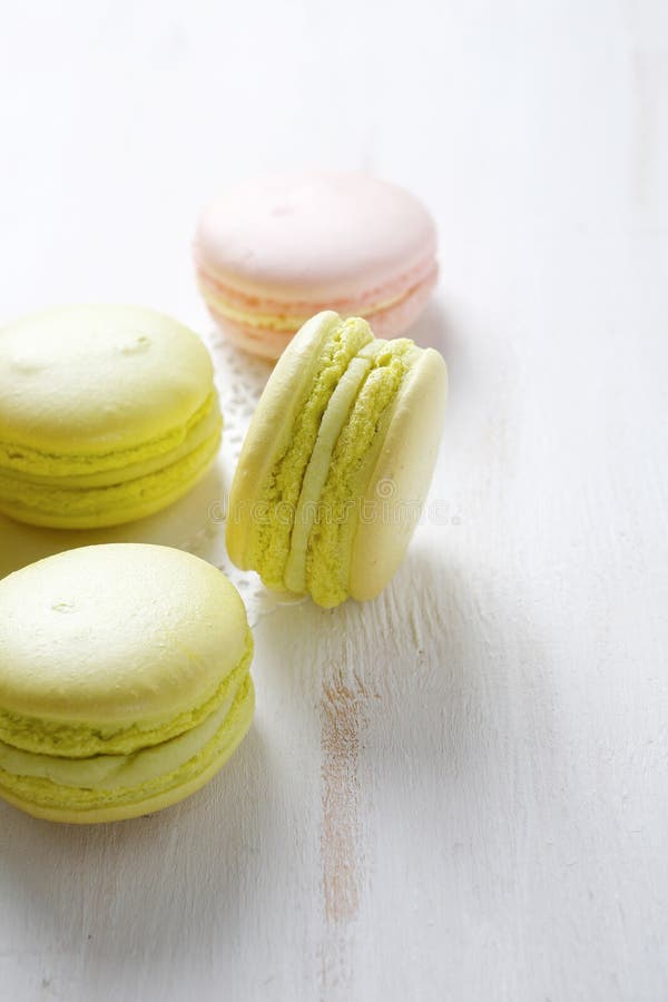 Sweet Pink and Green Macaroons Stock Photo - Image of food, wooden ...