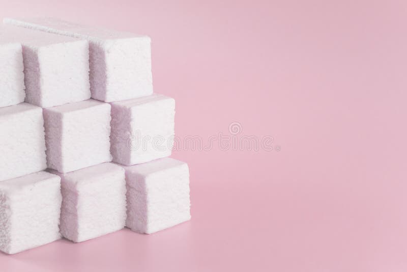 Sweet Pink Marshmallow Rectangular Shape Form Geometric Copy Space ...