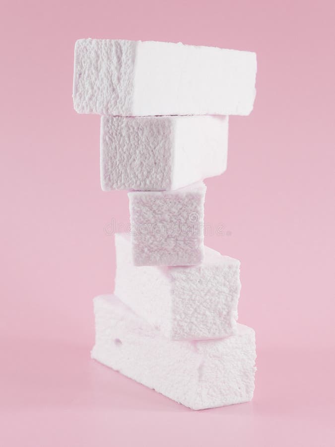 Sweet Pink Marshmallow Rectangular Shape in the Form of a Geometric ...