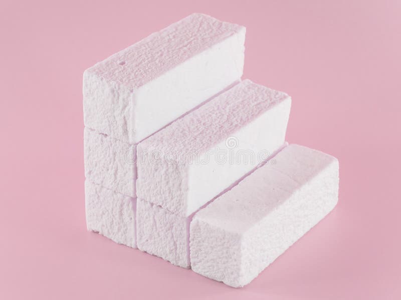 Sweet Pink Marshmallow Rectangular Shape in the Form of a Geometric ...