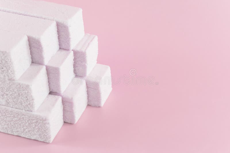 Sweet Pink Marshmallow Rectangular Shape in the Form of a Geometric ...