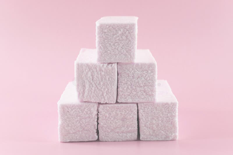 Sweet Pink Marshmallow Rectangular Shape in the Form of a Geometric ...