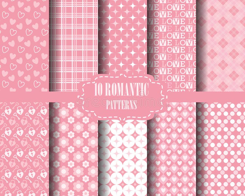 Chic Pink and Blue Patterns Stock Vector - Illustration of decoration ...