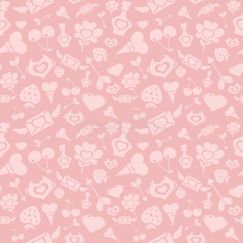 Sweet Pink Valentine Pattern Stock Vector - Illustration of ornament ...