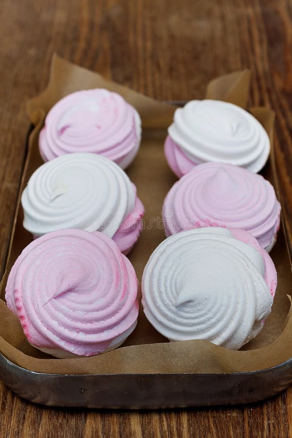 Sweet Pink and White Zephyr Stock Image - Image of gift, cake: 73879575