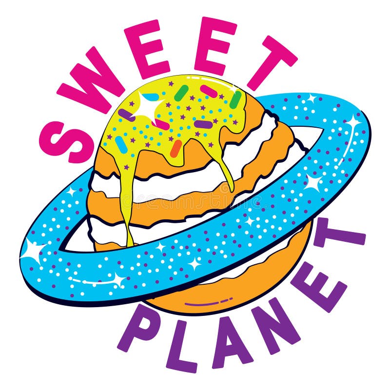 Donut Planet. Fantasy Space Illustration. Stock Vector - Illustration ...